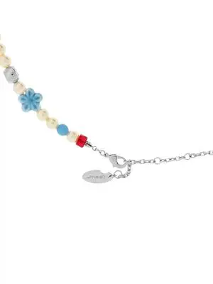 Off-White Flower Detail Beaded Necklace