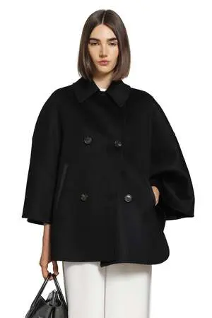 Max Mara Double-breasted Cape - Black