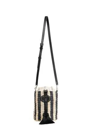 Valentino Garavani Striped Raffia Bucket Bag