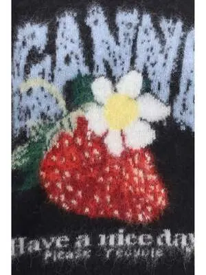 GANNI Alpaca And Wool-blend T-shirt