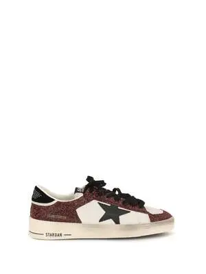 GOLDEN GOOSE Stardan Leather Sneakers With Rhinestone Embellishments