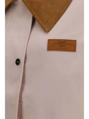 GANNI Twill Jacket With Suede Details