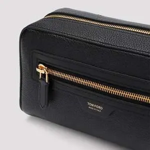 TOM FORD Grained Calf Leather Toiletry Case - Black