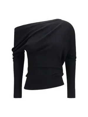 TOM FORD TOM FORD Asymmetric Draped Fine Knit Sweater