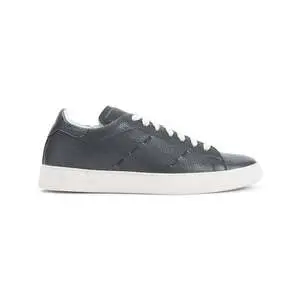 Kiton Kiton Low-Top Sneakers In Grained Leather Gray