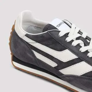 TOM FORD Mick Suede And Leather Sneakers - Gray