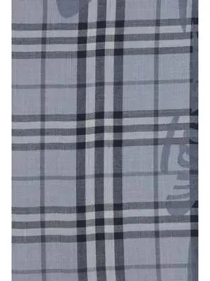 Burberry Knight Check Wool And Silk Scarf