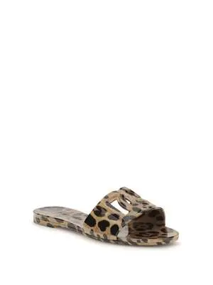 Dolce & Gabbana Rubber Leopard Print Slides - Multicolor
