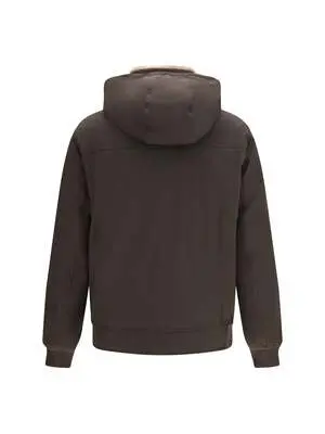 Brunello Cucinelli Nylon Down Jacket With Removable Hood - Brown