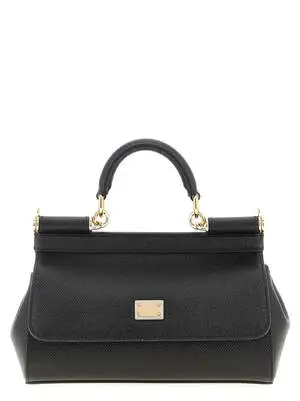 Dolce & Gabbana Small 'sicily' Dauphine Handbag - Black