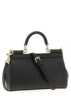 Dolce & Gabbana Small 'sicily' Dauphine Handbag - Black