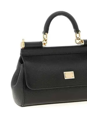 Dolce & Gabbana Small 'sicily' Dauphine Handbag - Black