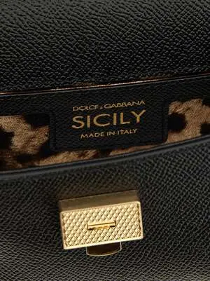 Dolce & Gabbana Small 'sicily' Dauphine Handbag - Black