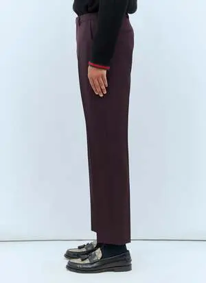 Gucci Logo Embroidery Wool Pants