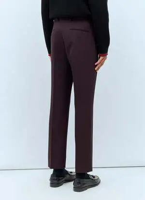Gucci Logo Embroidery Wool Pants