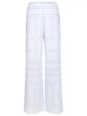 TOTEME TOTEME Cotton Blend Pajama Pants Blue