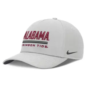Nike Alabama Sideline Practice Rise Dri-fit College Adjustable Hat - Grey