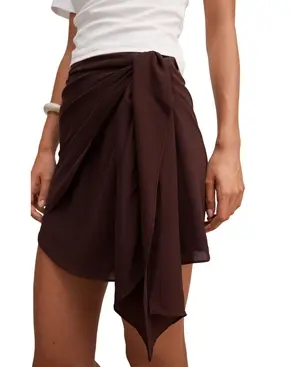 EVER NEW Isobel Tie Mini Skirt - Chocolate