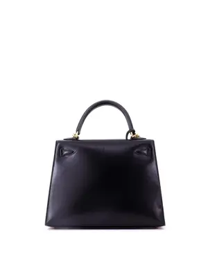Hermès Kelly 25 Handbag Black Tadelakt With Gold Hardware - Noir