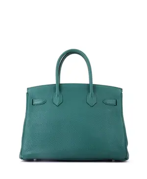 Hermès Birkin 30 Handbag Green Clemence With Palladium Hardware