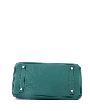 Hermès Birkin 30 Handbag Green Clemence With Palladium Hardware