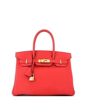Hermès Birkin 30 Handbag Red Togo With Gold Hardware - Geranium