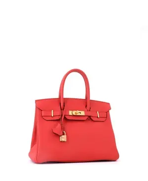 Hermès Birkin 30 Handbag Red Togo With Gold Hardware - Geranium