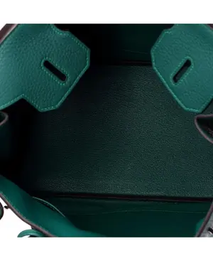 Hermès Birkin 30 Handbag Green Clemence With Palladium Hardware - Malachite