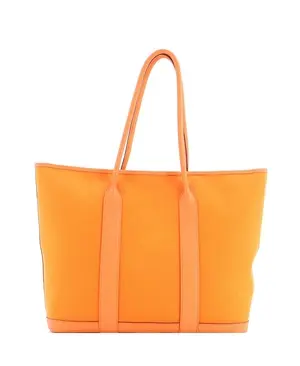 Hermès 36 Garden Party Zip Tote Toile And Leather - Orange