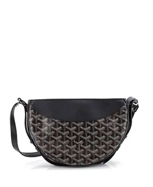 Goyard Hirondelle Shoulder Bag Coated Canvas And Leather - Black