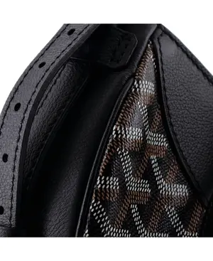 Goyard Hirondelle Shoulder Bag Coated Canvas And Leather - Black