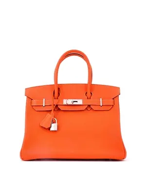 Hermès Birkin 30 Handbag Orange Epsom With Palladium Hardware - Feu