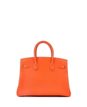 Hermès Birkin 30 Handbag Orange Epsom With Palladium Hardware