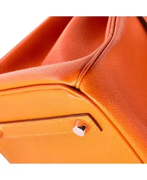 Hermès Birkin 30 Handbag Orange Epsom With Palladium Hardware