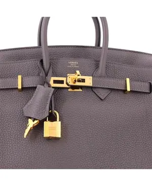 Hermès Birkin 25 Handbag Grey Togo With Gold Hardware - Gris Meyer