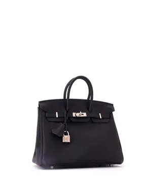 Hermès Birkin 25 Handbag Black Togo With Palladium Hardware - Noir