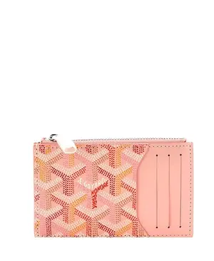 Goyard Bourbon Zipped Card Holder Coated Canvas - Pink