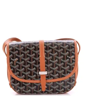 Goyard Pm Belvedere Iii Messenger Bag Coated Canvas With Leather - Brown