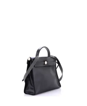 Hermès 31 Herbag Zip Berline Vache Canvas And Leather - Black