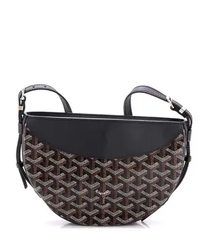 Goyard Hirondelle Shoulder Bag Coated Canvas And Leather - Black
