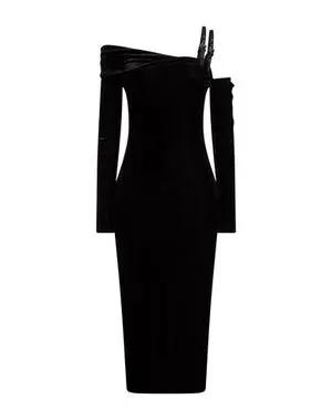 Versace Midi Dress Size Acetate, Polyester - Black