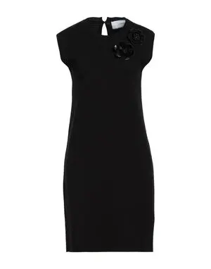 ANNA MOLINARI Merino Wool Mini Dress With Brooch Detail
