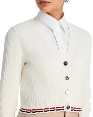 Thom Browne Pointelle Ribbed Cardigan