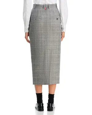 Thom Browne Windowpane Tweed Pencil Skirt