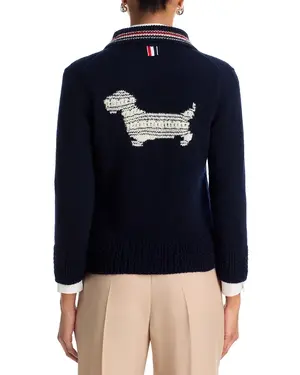 Thom Browne Collared Wool Blend Cardigan