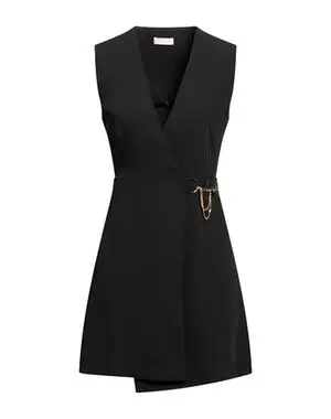 Liu Jo Sleeveless V-neck Wrap Mini Dress In Polyester - Black