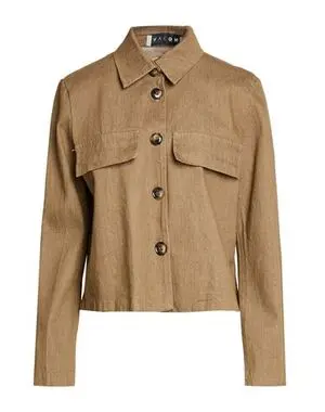 HAVEONE Denim Outerwear Military Size Cotton, Elastane - Camel
