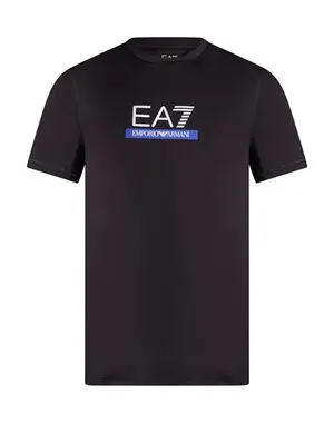 EA7 Man T-shirt Black Size M Polyester, Elastane Black