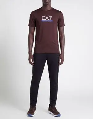 EA7 T-shirt Size Polyester, Elastane - Brown