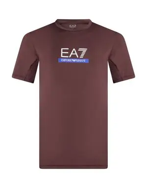 EA7 T-shirt Size Polyester, Elastane - Brown